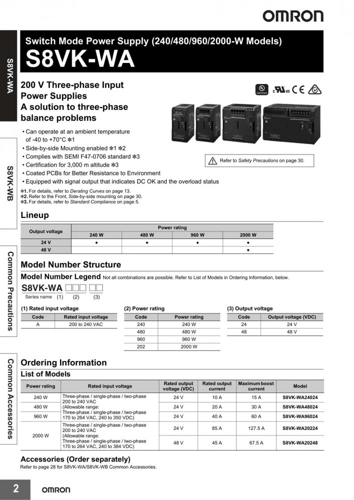 S8VK-W datasheet page 2