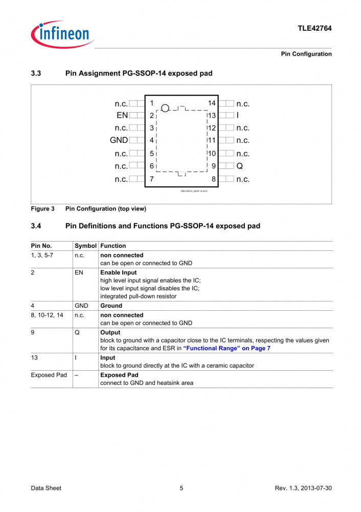 TLE42764 datasheet page 5