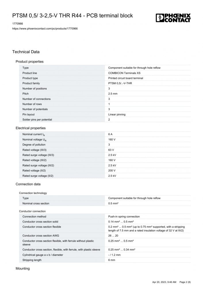 Phoenix Contact 1770966 product documentation page 2