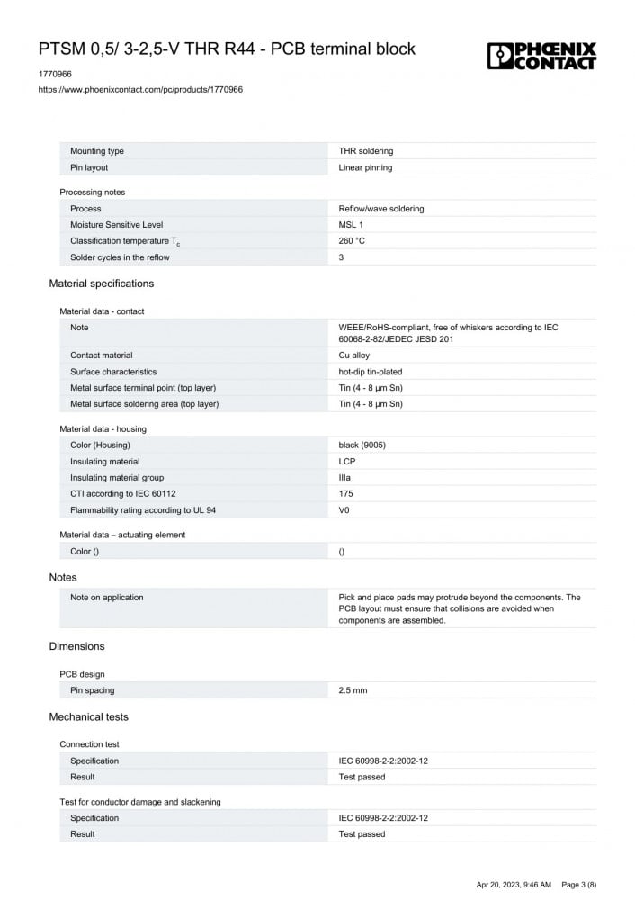 Phoenix Contact 1770966 product documentation page 3