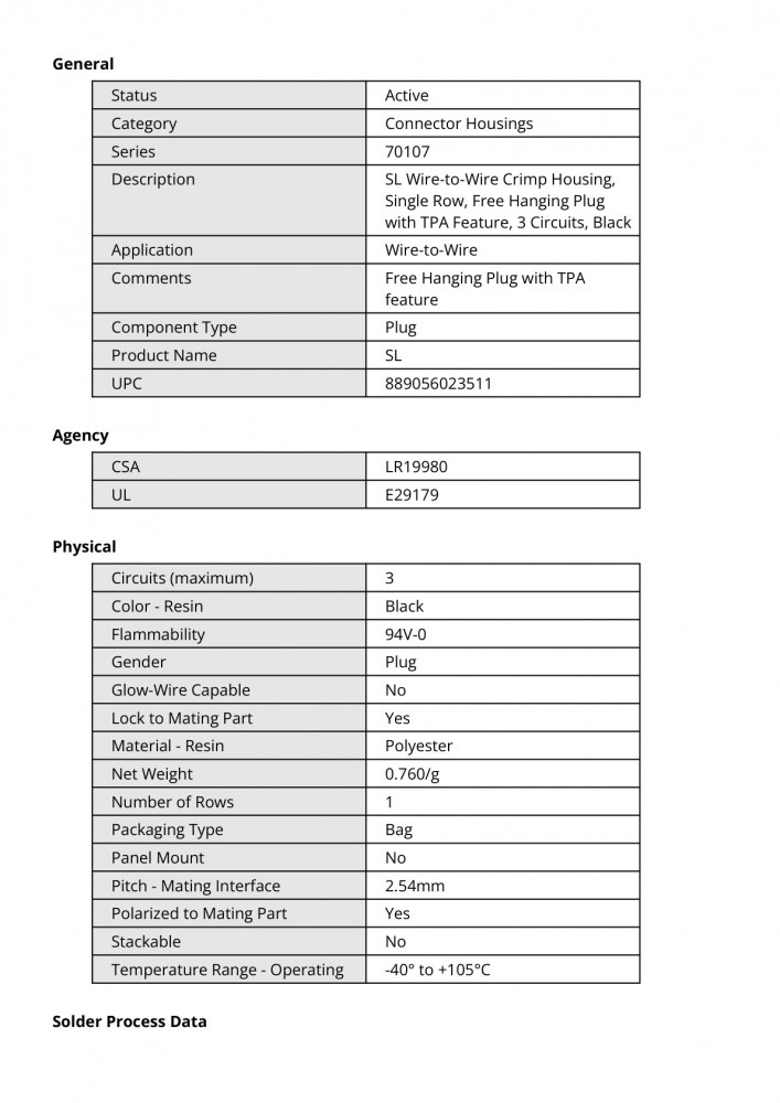 701075003 product document, page 2