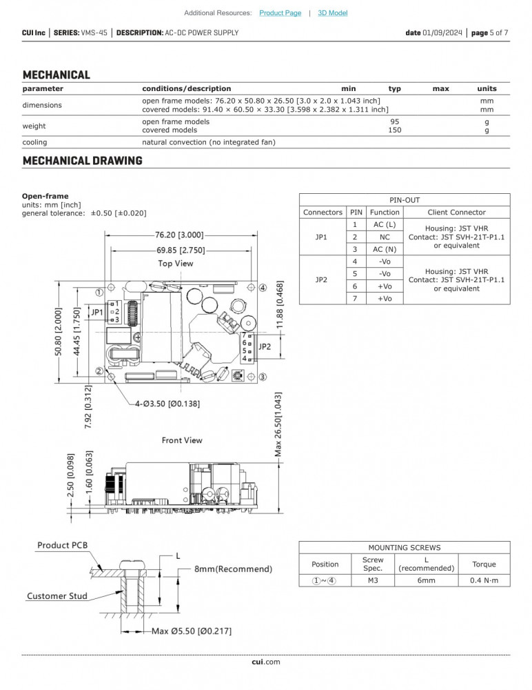 CUI VMS-45-12 datasheet page 5