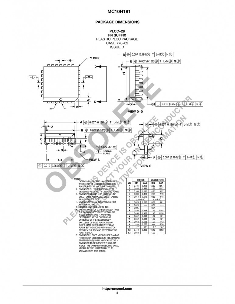 MC10H181 datasheet page 5