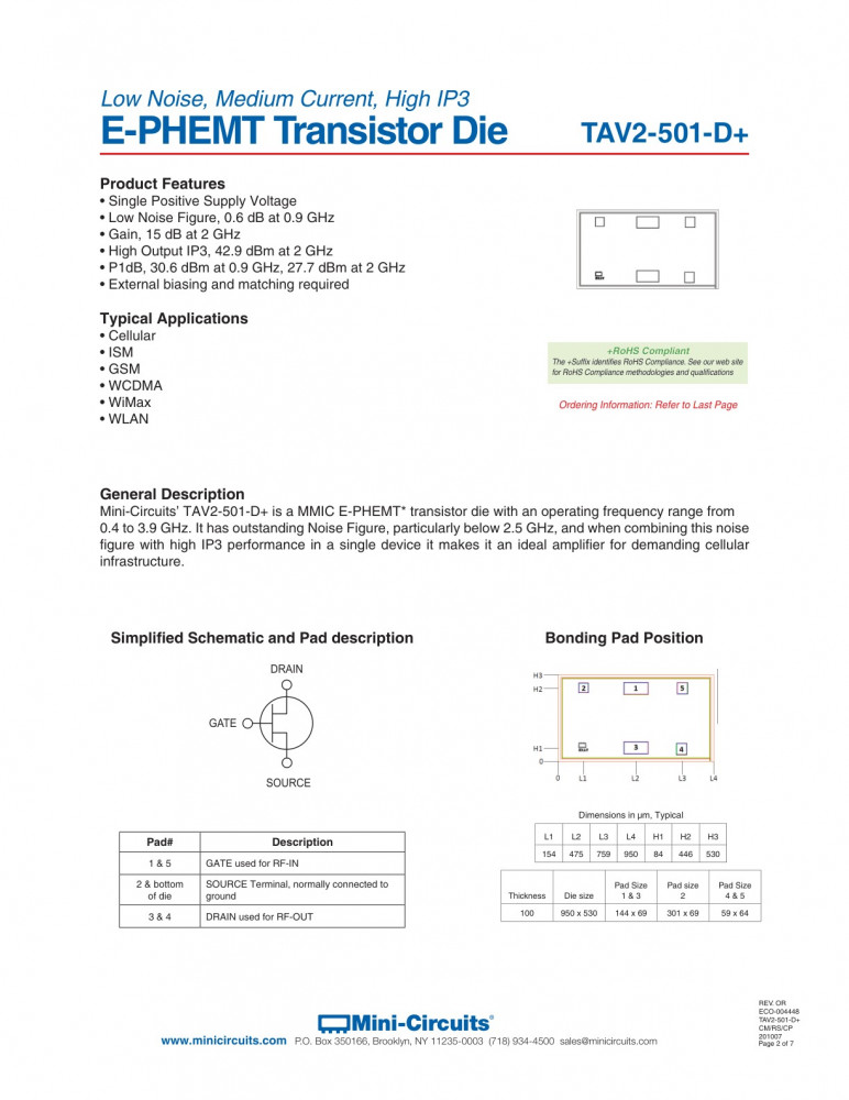 TAV2-501-DG+ datasheet page 2