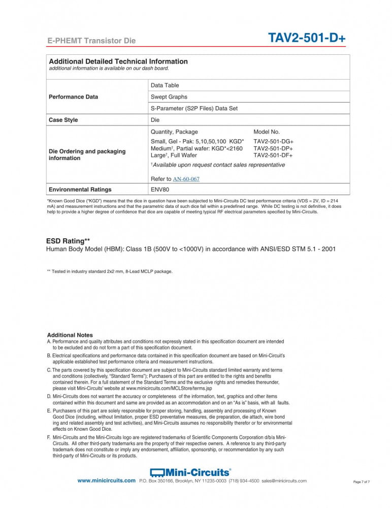 TAV2-501-DG+ datasheet page 7
