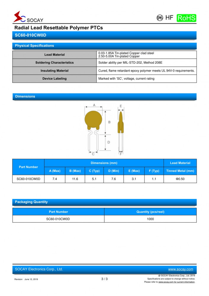 SC60-010CW0D technical document page 3
