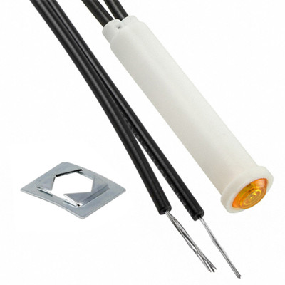 Neon Panel Mount Indicator White .310″ Small Dome 125V Wire Leads