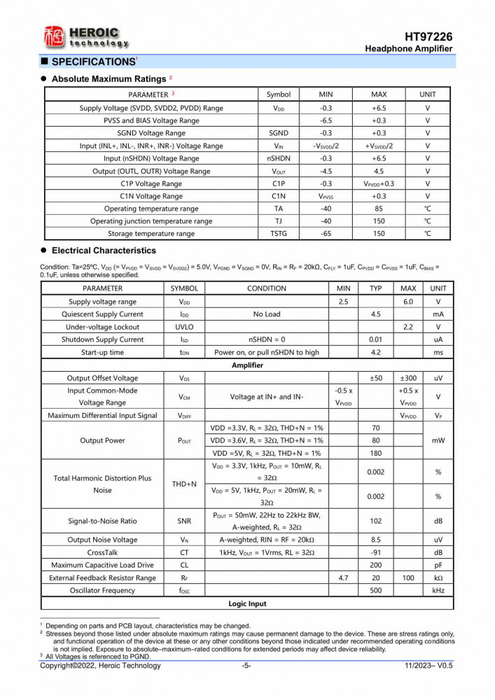 HT97226SQER datasheet page 5