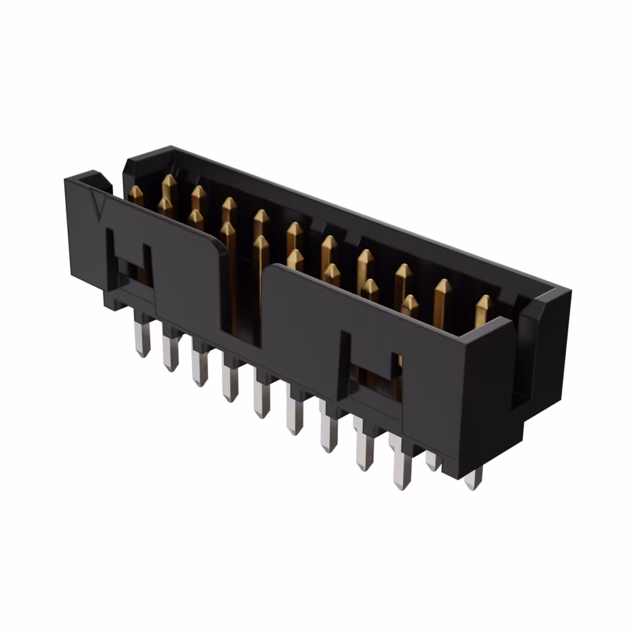 2.00mm Pitch, Milli-Grid PCB Header, Dual Row, Vertical, Through Hole, Shrouded, 20 Circuits, Circuit 19 Voided, 0.38µm Gold (Au) Plating, 2.50mm Tail Length, Dual Side Slots, Dual Friction Locks, Center Polarization, Tube for sale