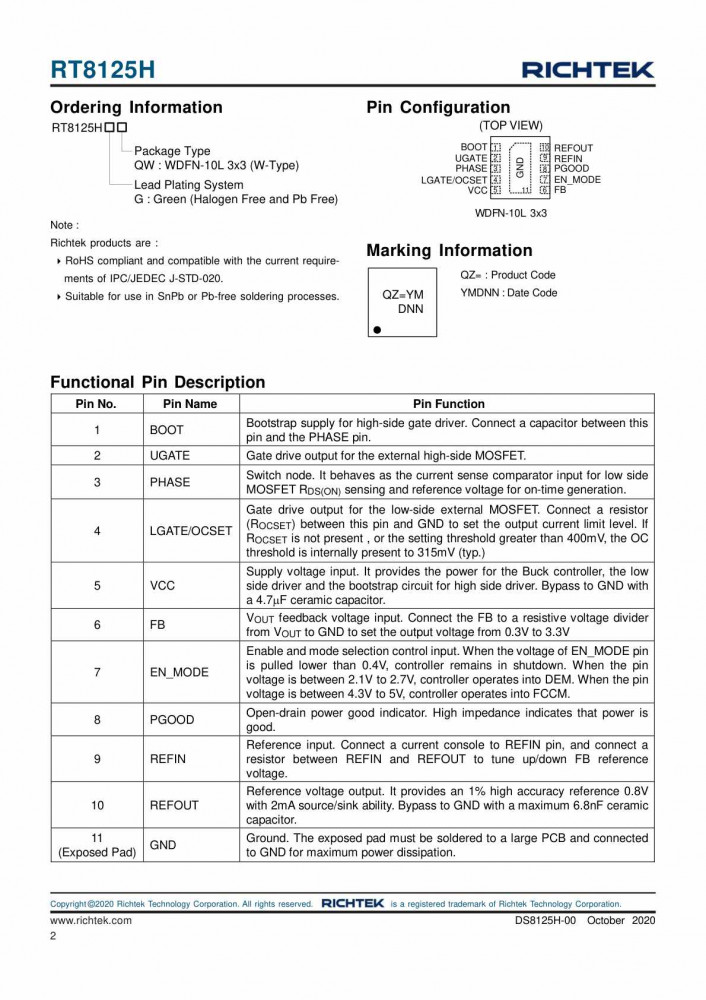RT8125H datasheet page 2