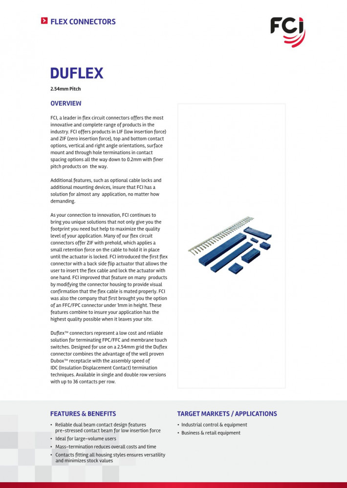76785-401LF DUFLEX technical document page 1