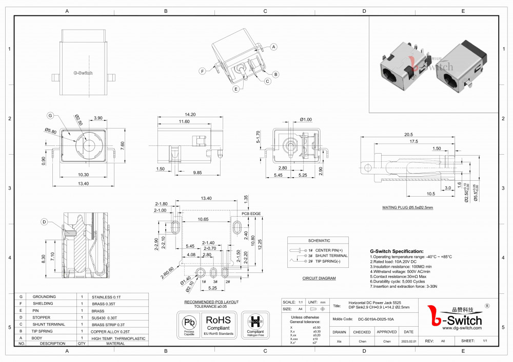 G-Switch DC-S019A-D025-10A technical document