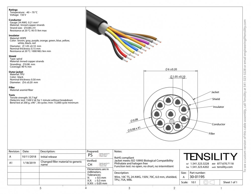 Tensility International 30-01195 product drawing preview