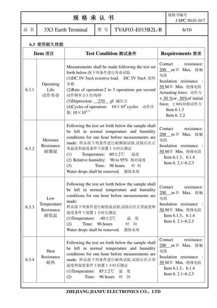 TVAF03-E015B2L-R specification page 7
