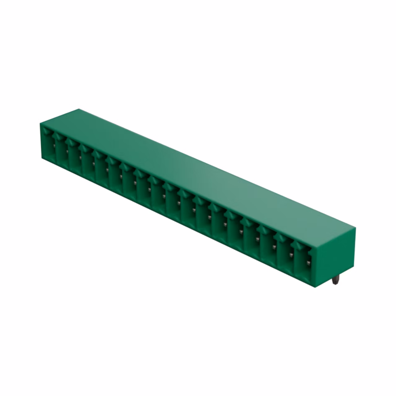 3.50mm Pitch Eurostyle Right-Angle PCB Header, Green Housing, 18 Circuits for sale