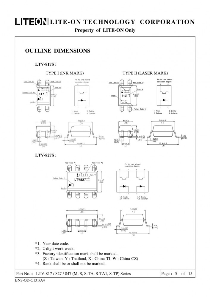 LITEON LTV817 series datasheet page 5