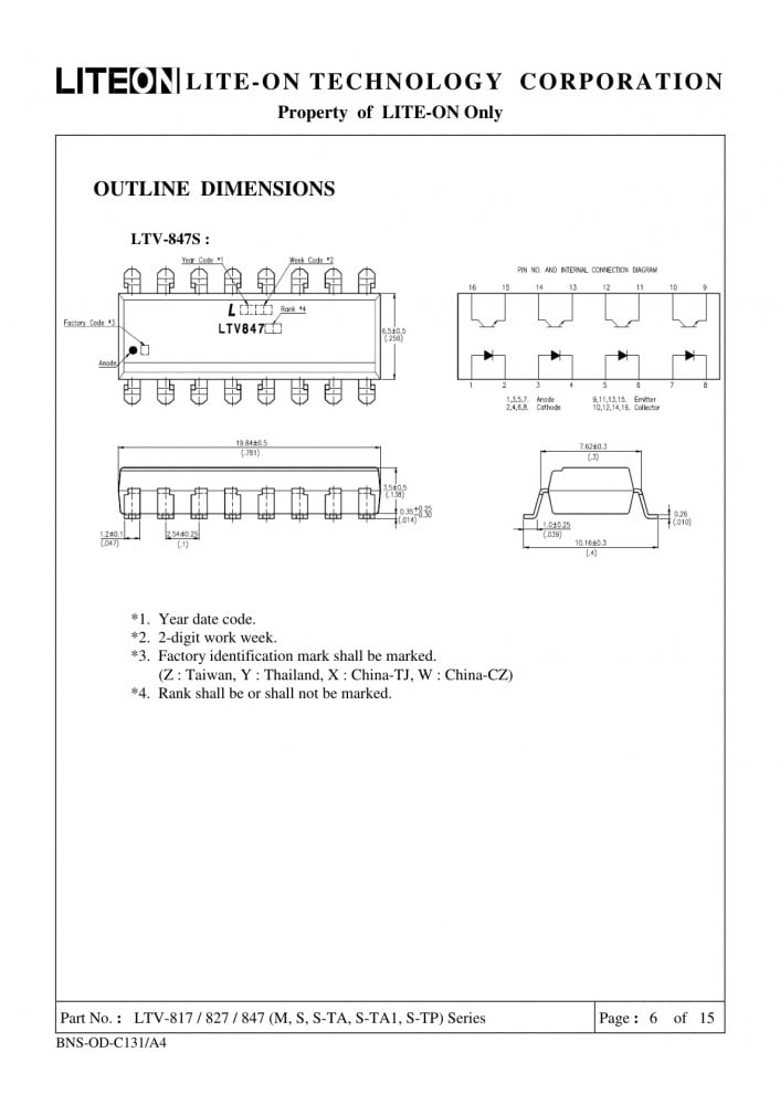 LITEON LTV817 series datasheet page 6