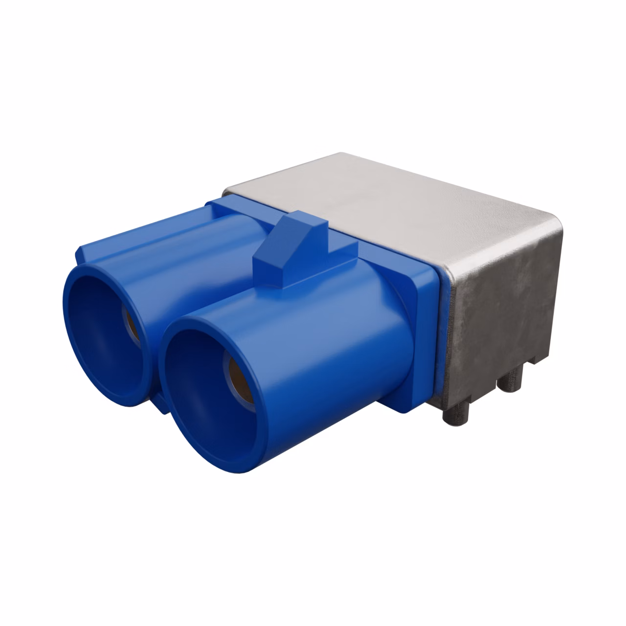 FAKRA Jack, Dual, Right-Angle, PCB Receptacle, Through Hole, Die Cast Body, Tin (Sn) Plated, Keying Code C, Blue, 50 Ohms for sale
