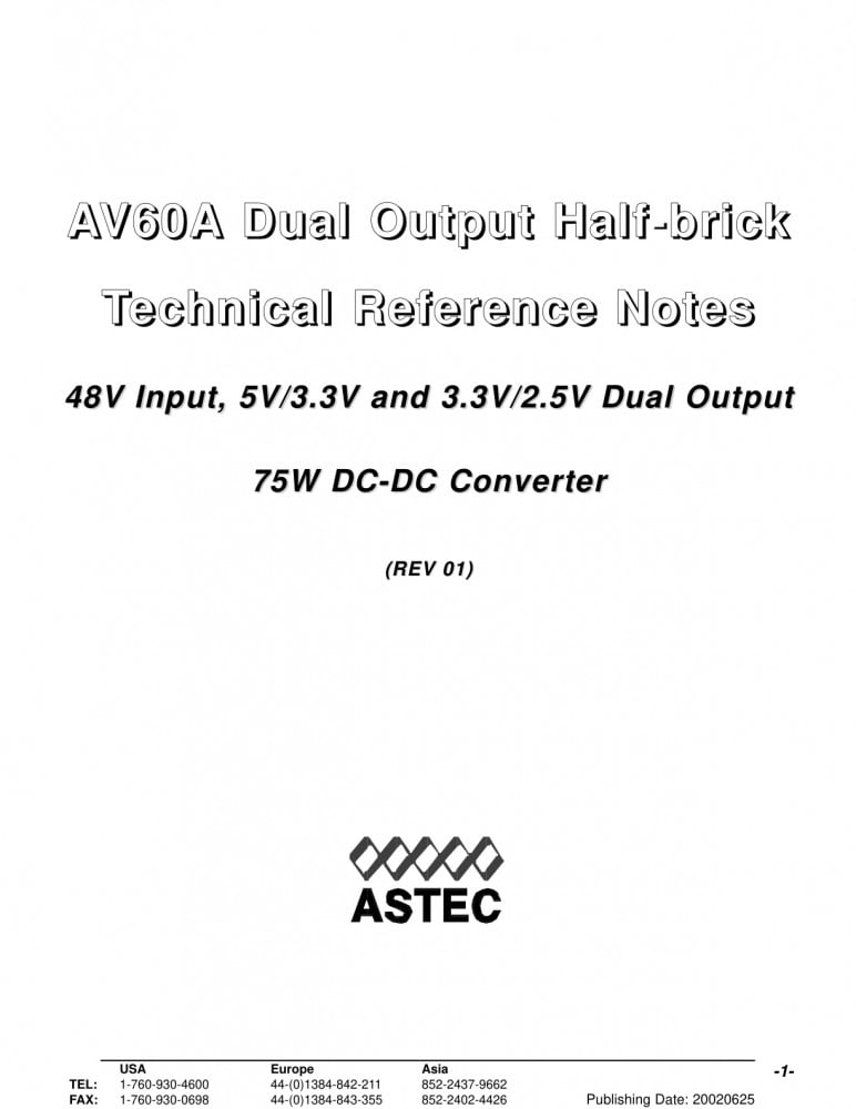 AV60A technical document page 1