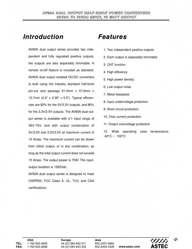 AV60A technical document page 2