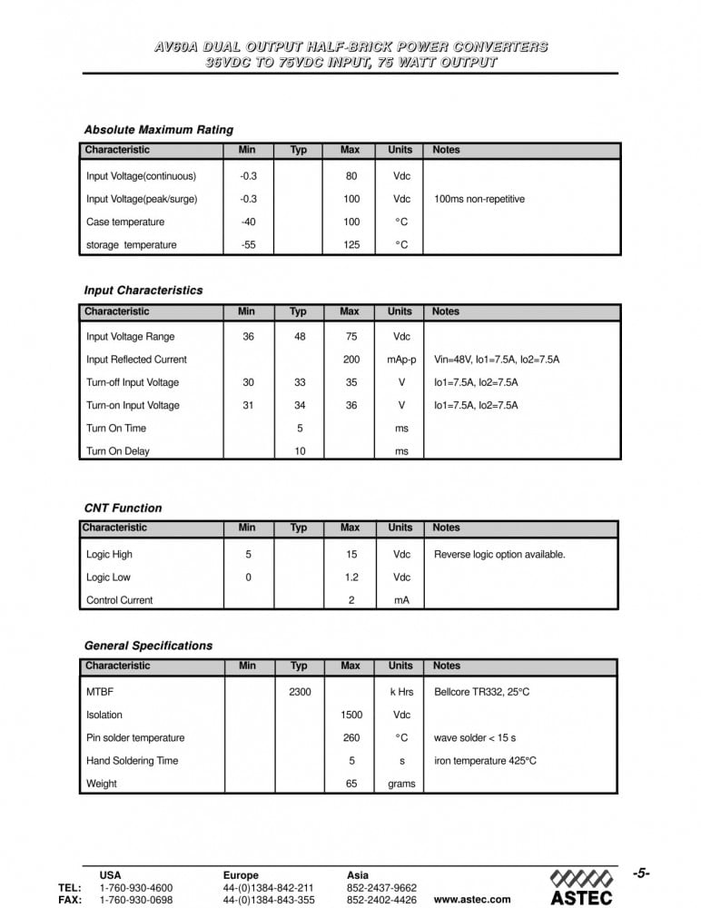 AV60A technical document page 5