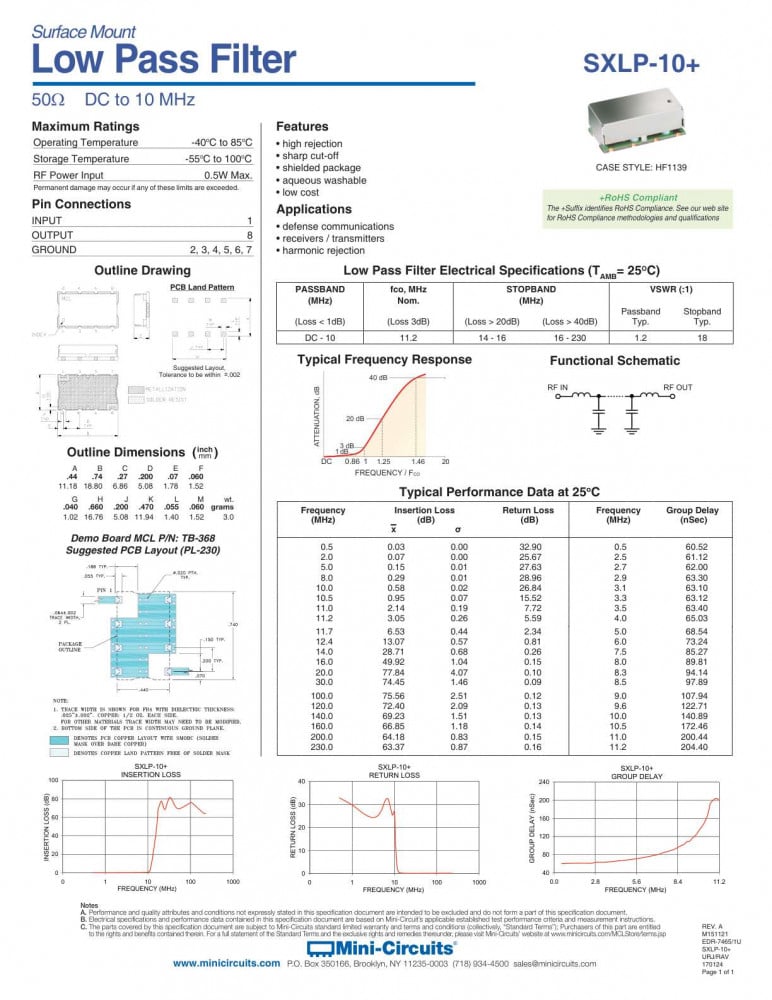 SXLP-10+ technical document page