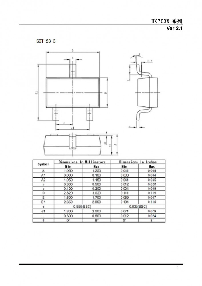 HX7050 datasheet page 8