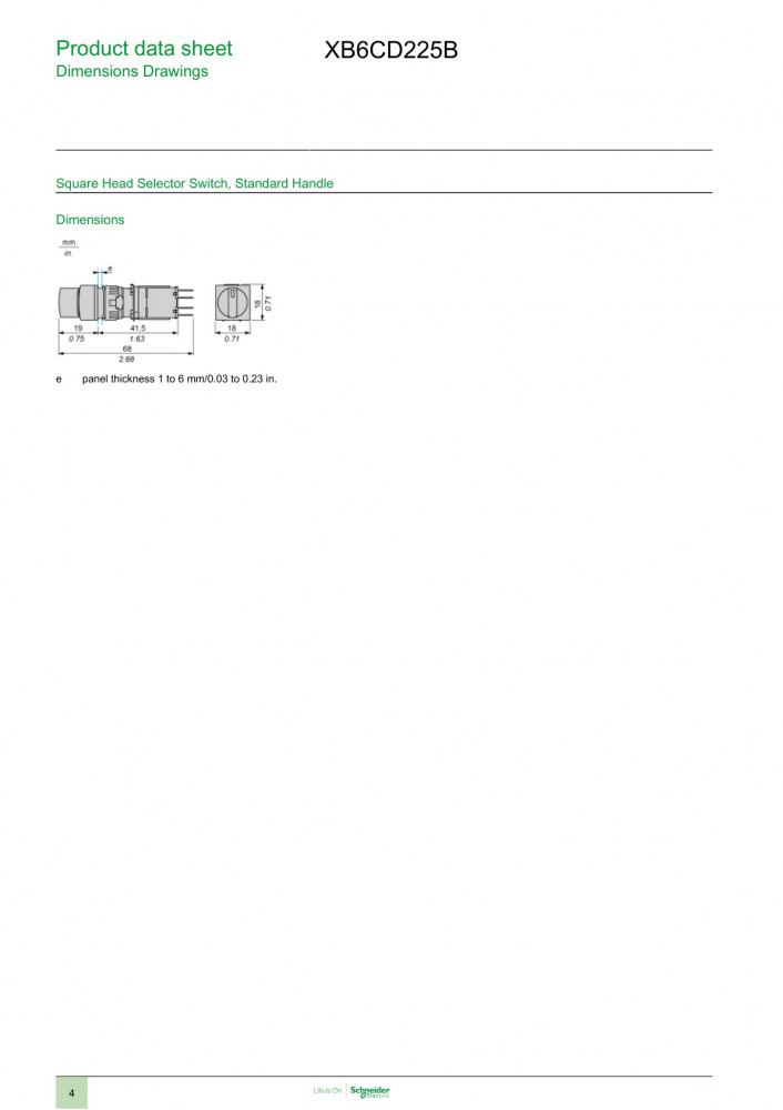 XB6CD225B technical document page 4