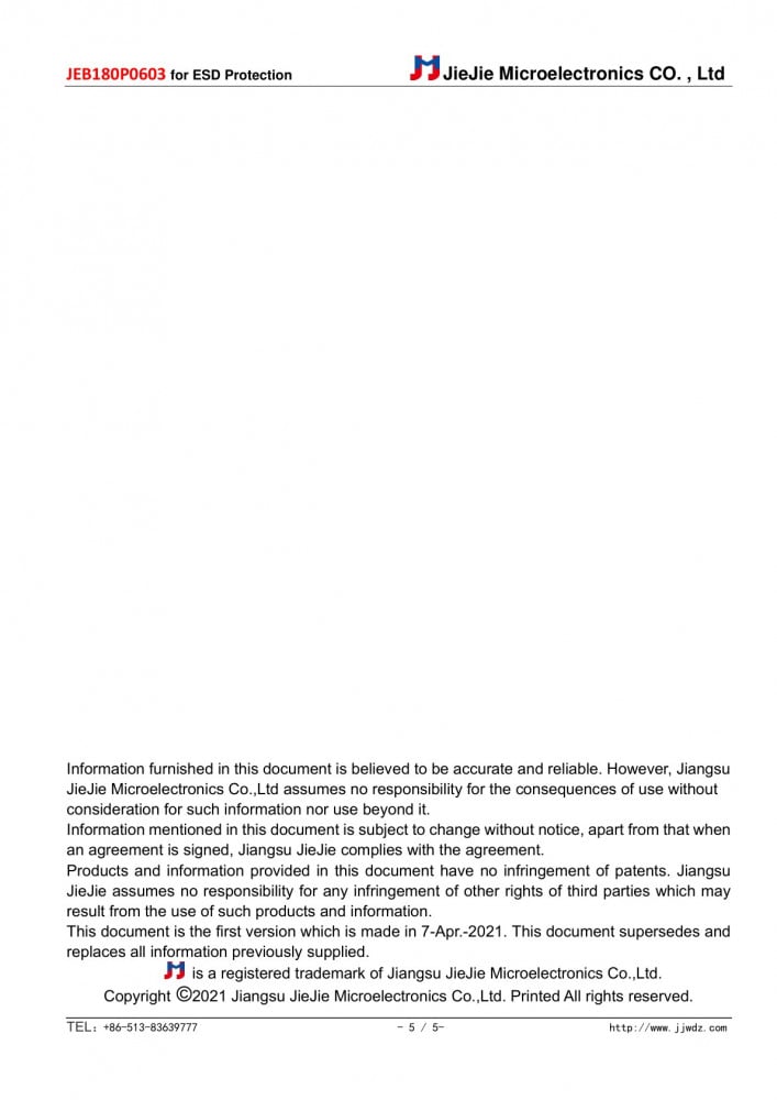 JEB180P0603 datasheet page 5