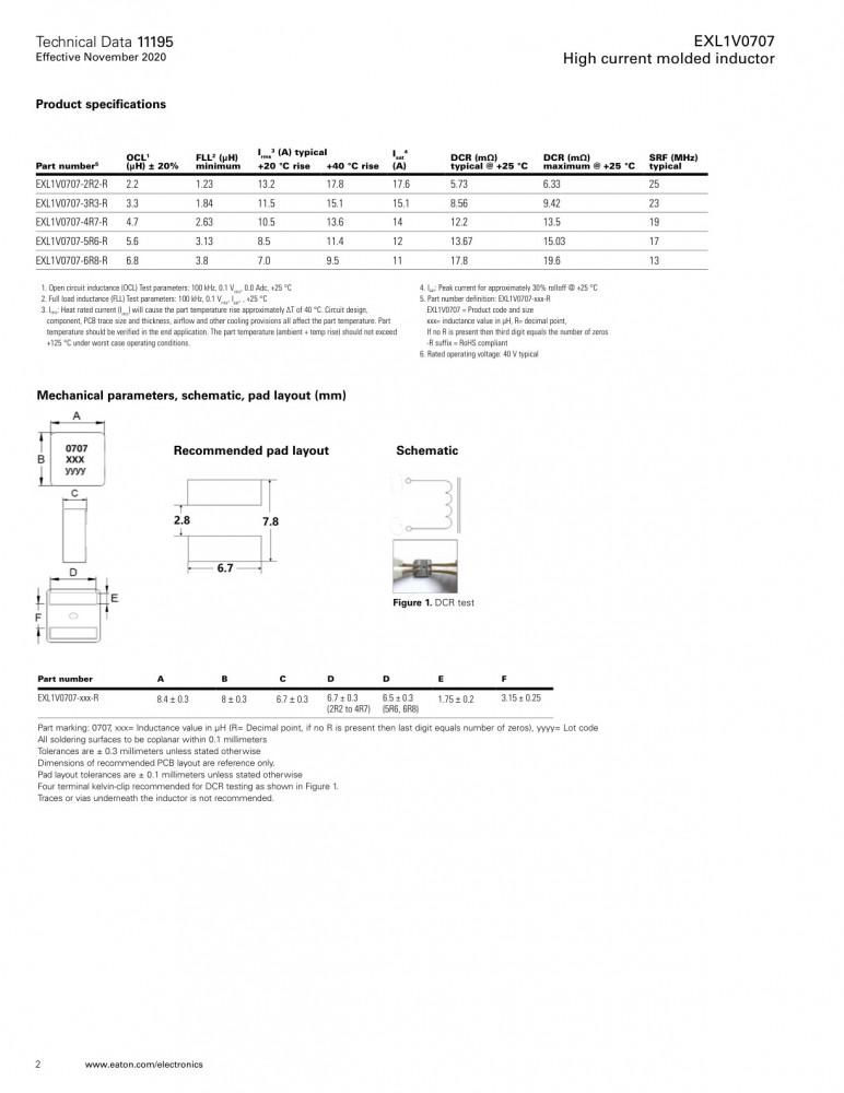 EXL1V0707 datasheet page 2