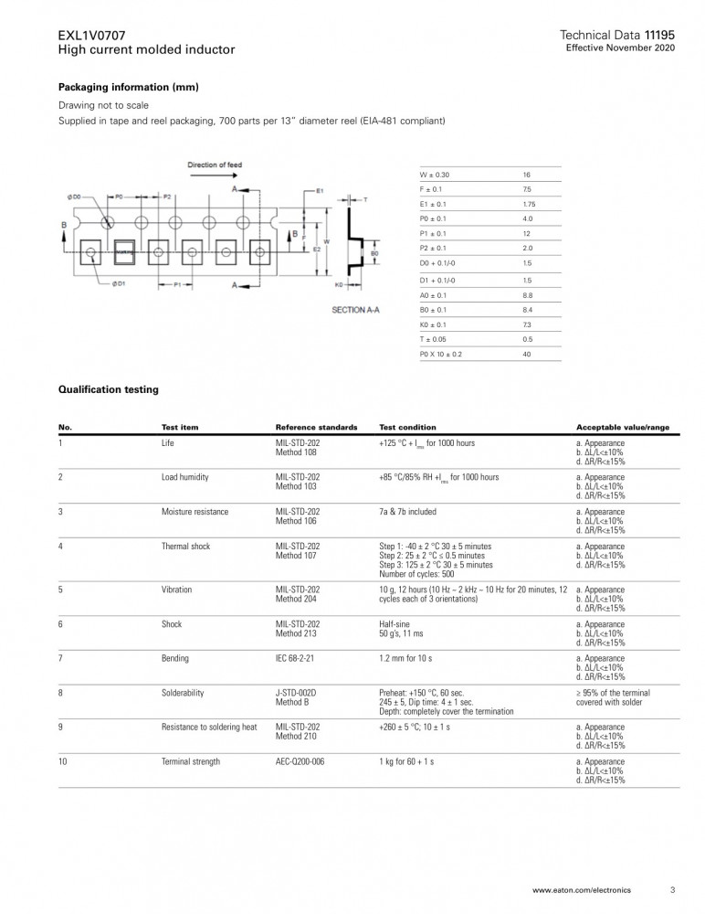 EXL1V0707 datasheet page 3