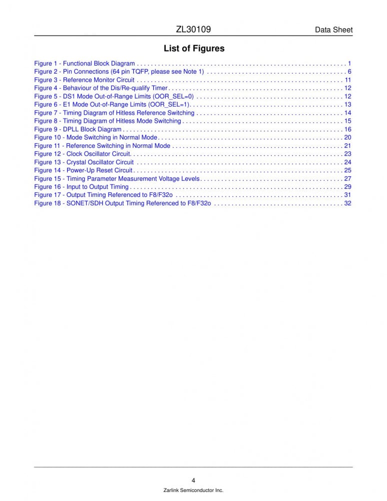 ZL30109QDG1 datasheet page 4