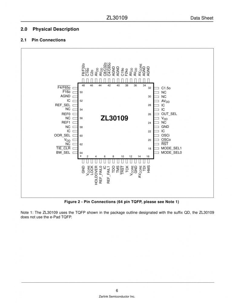 ZL30109QDG1 datasheet page 6
