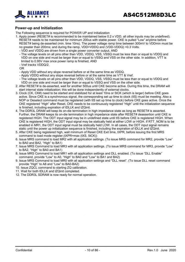 AS4C512M8D3LC datasheet page 10