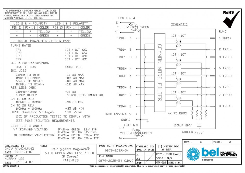 0879-2C2R-54 technical drawing page 1