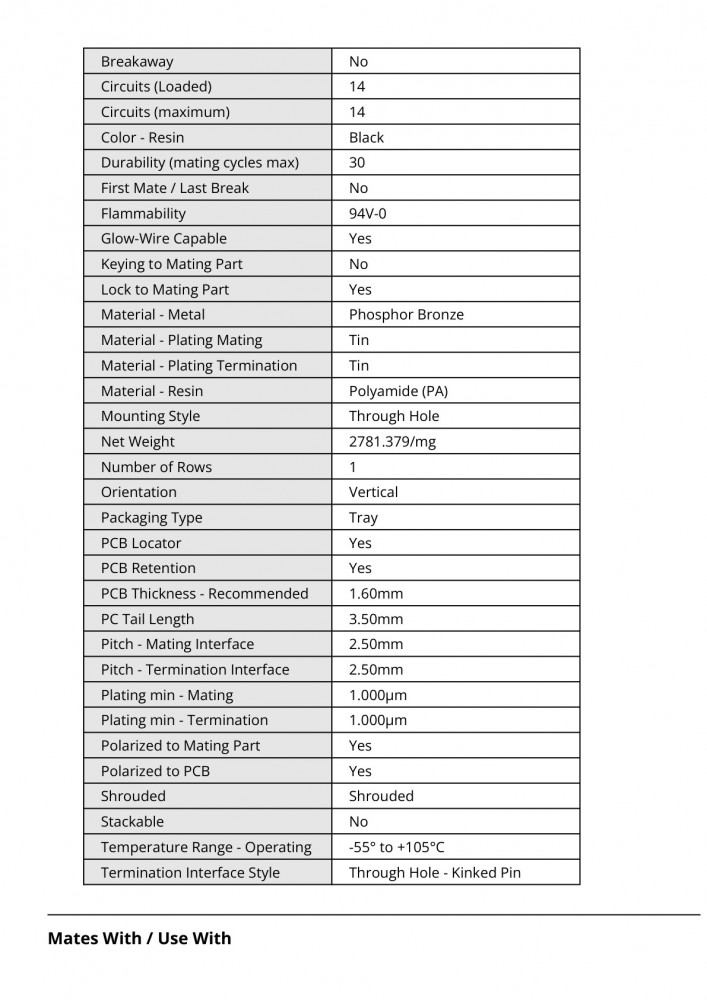MOLEX 535171441 technical document preview, page 3