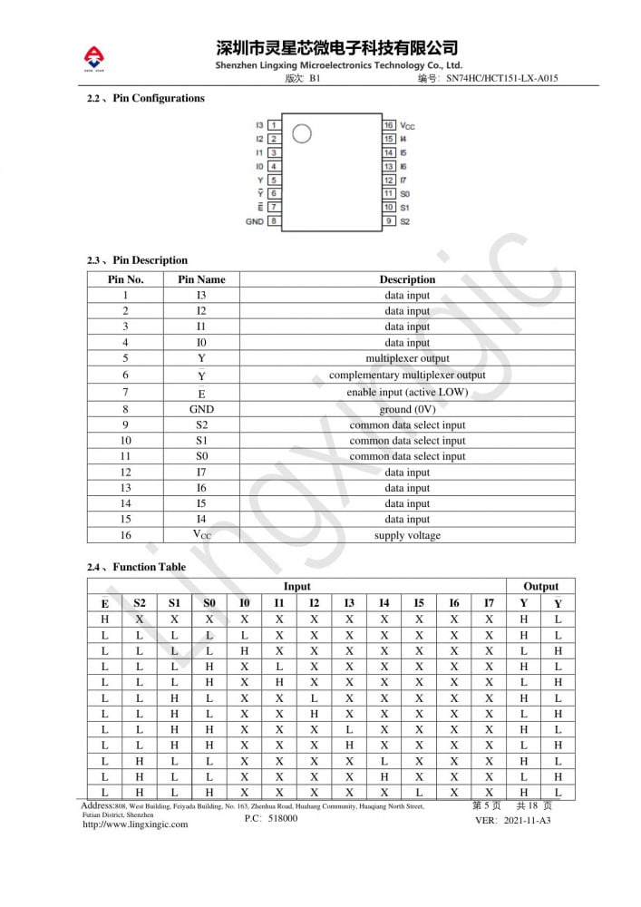 SN74HC151N(LX) datasheet page 5