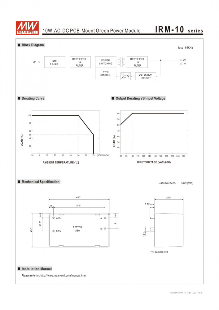 MEAN WELL IRM-10 series datasheet page 3
