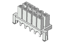 Mini-Fit HCS Header, 4.20mm Pitch, Dual Row, Vertical, with Snap-in Plastic Peg PCB Lock, 10 Circuits, Nylon 6/6 94V-0, Matte Tin (Sn) Plating, without Drain Holes