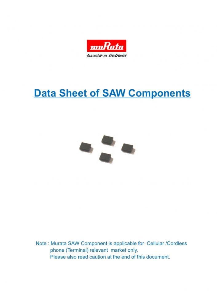Murata SAFFB1G96FN0F0AR1X datasheet page 1