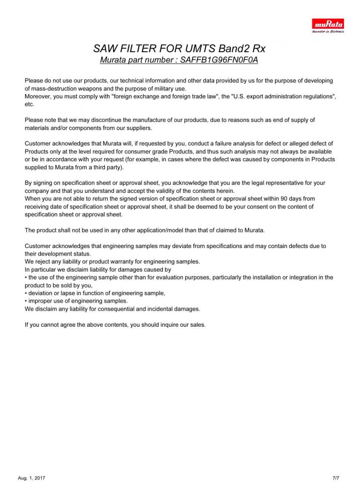 Murata SAFFB1G96FN0F0AR1X datasheet page 8