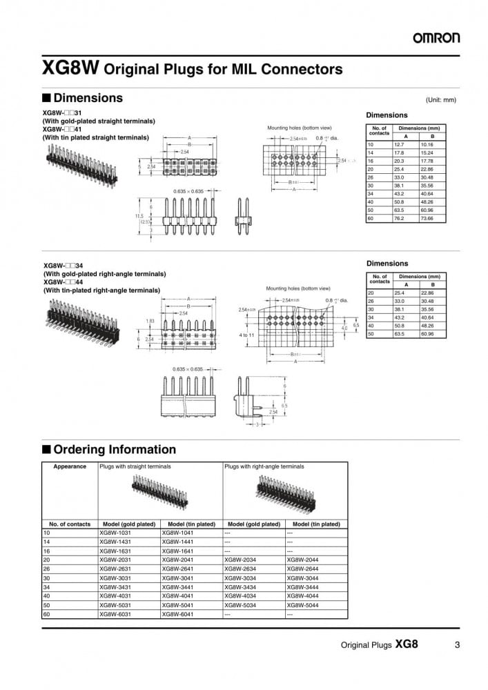 OMRON XG8 connector document page 3