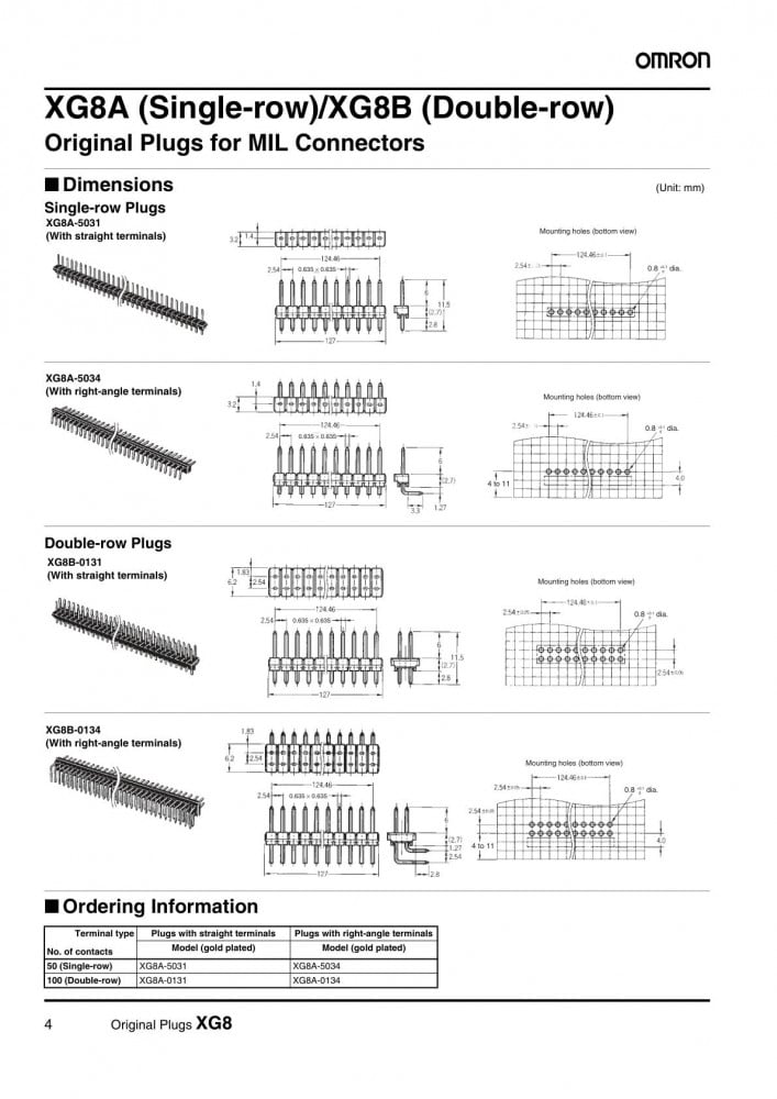 OMRON XG8 connector document page 4