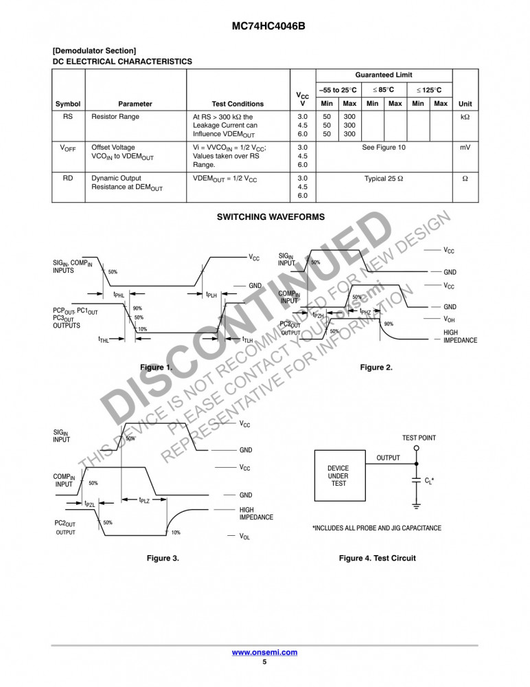 MC74HC4046B datasheet page 5