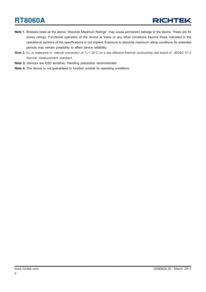 RT8060A datasheet page 4