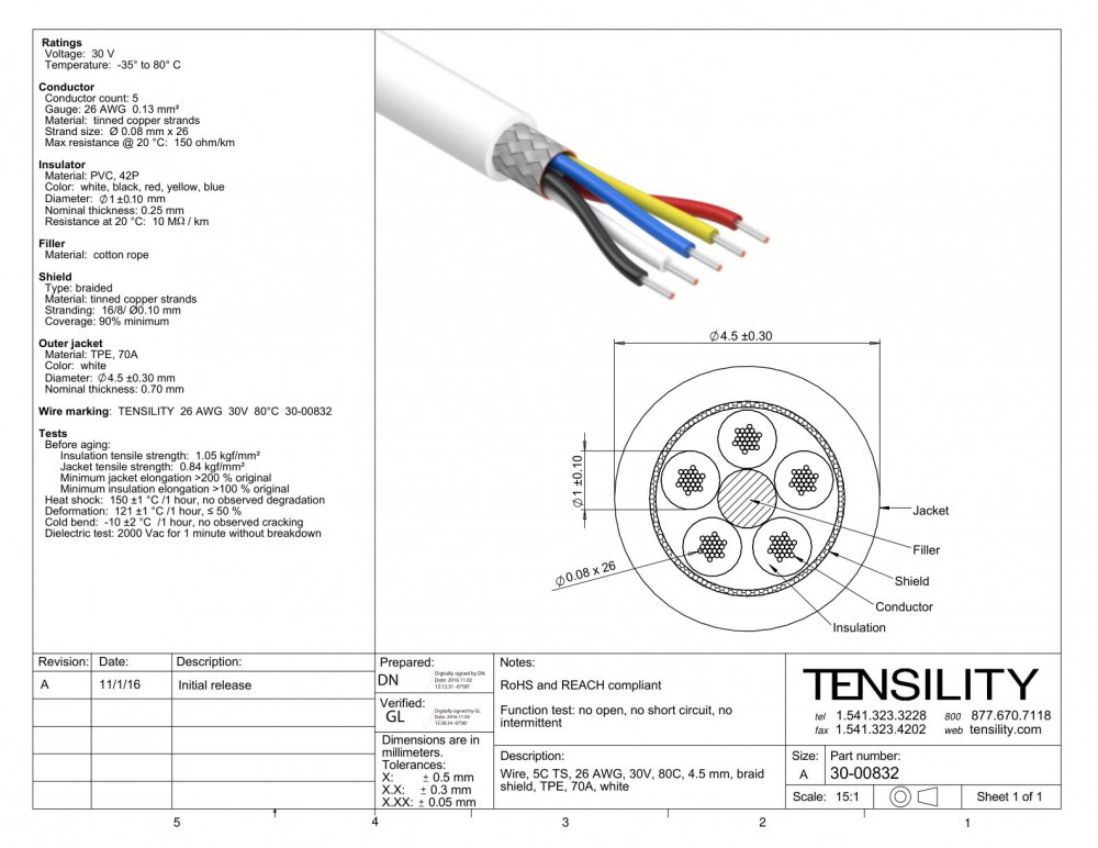 Tensility International 30-00832 product drawing preview