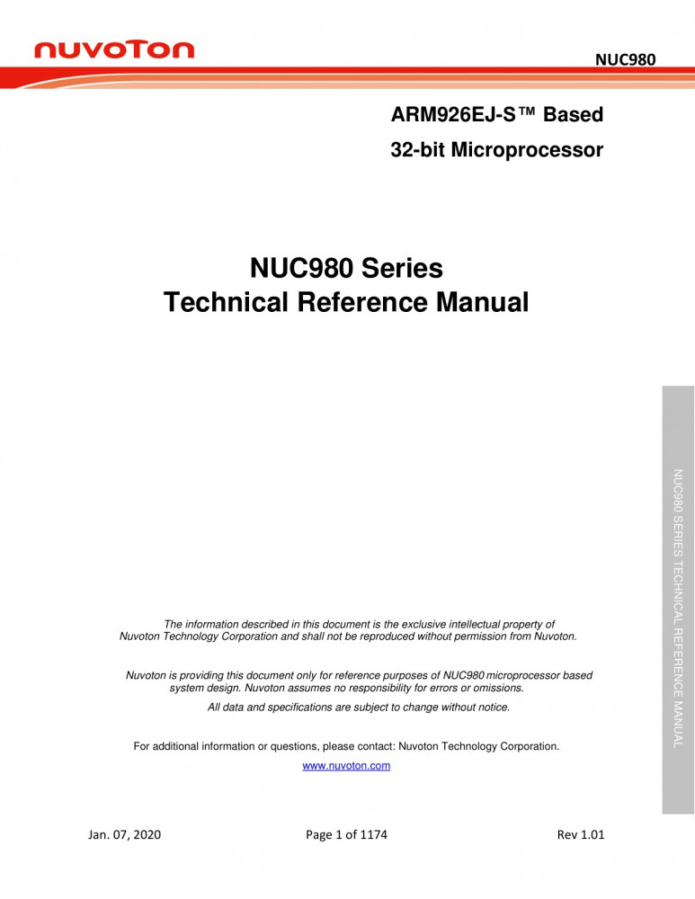 NUC980 technical manual page 1