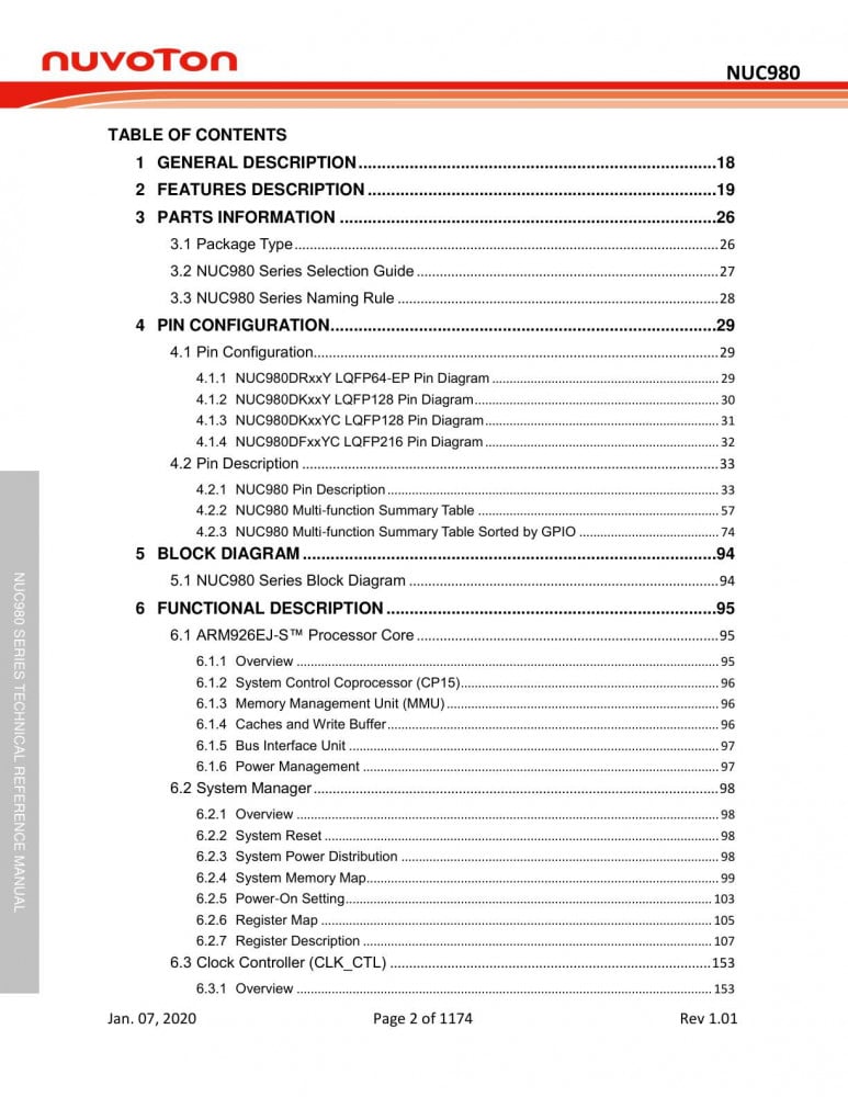 NUC980 technical manual page 2