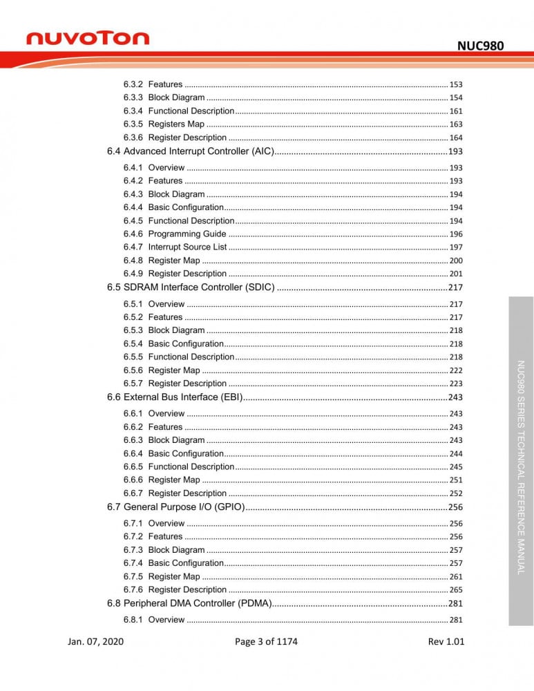 NUC980 technical manual page 3
