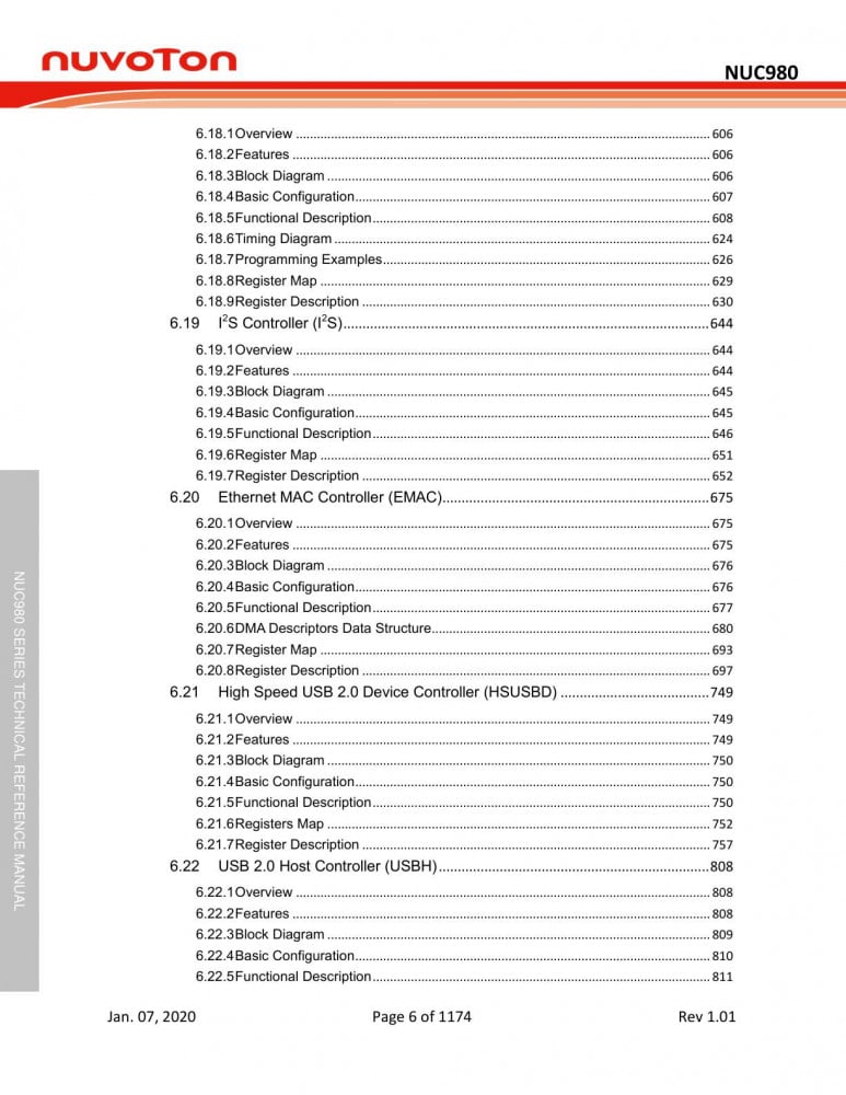 NUC980 technical manual page 6